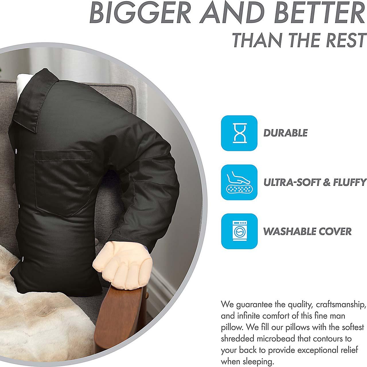 Boyfriend Pillow - Microbead Filling With Cotton Shirt - Always Cozy a ...